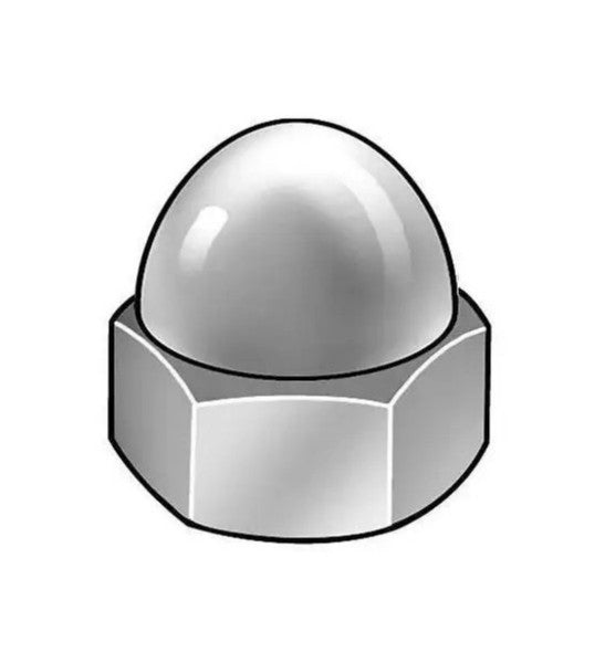 #8-32 Low Crown Acorn Cap Nuts, Low Carbon, Plain Finish (Package of 1 ...